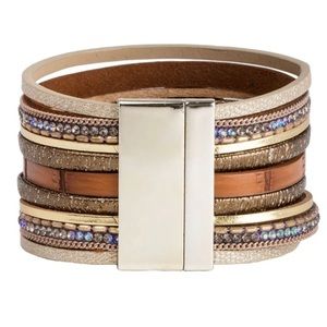 SAACHI | Jewelry | Saachi Boho Optical Vegan Leather Bracelet | Poshmark